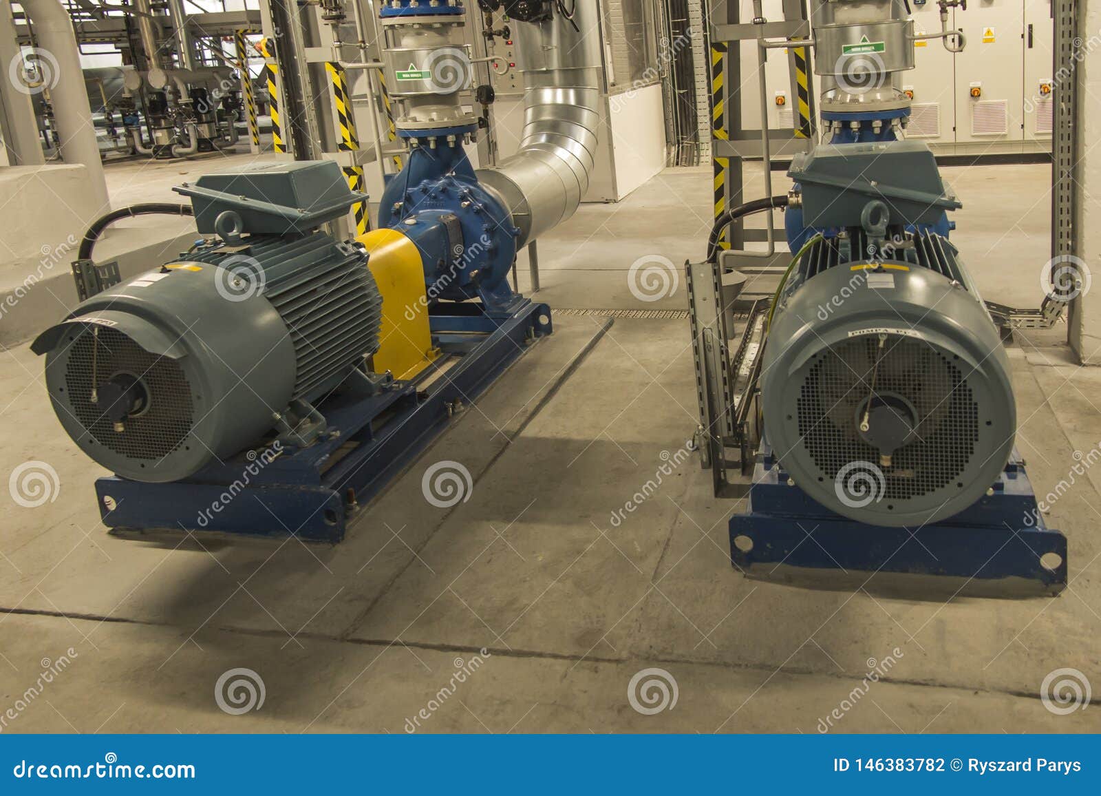 Several Pumps with Engines in the Water System Stock Photo - Image of ...