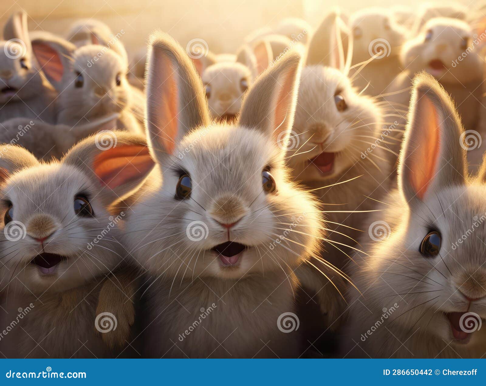 Several Rabbits Take a Group Selfie Stock Photo - Image of camera, shot ...