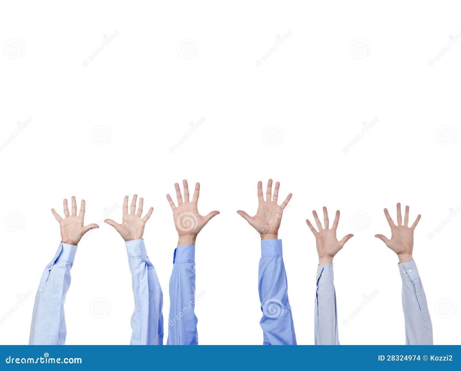 Several Raising Human Hands Stock Photo - Image of hands, friendship ...
