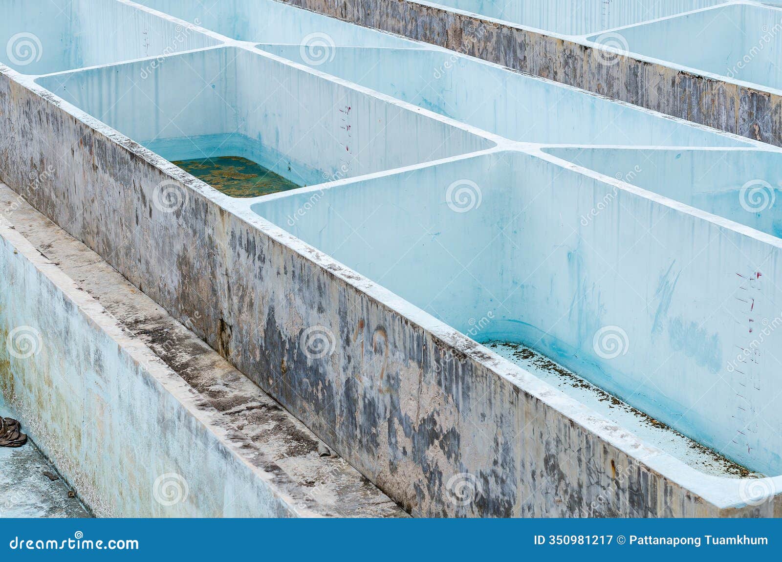 Several Rectangular Concrete Basins Arranged in a Grid-like Pattern ...