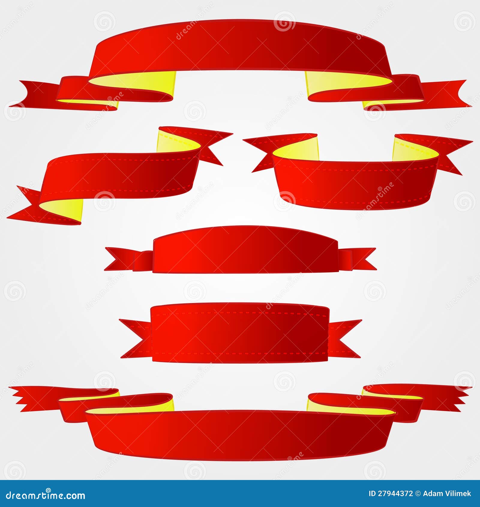 Several Red Ribbon Selection Pack Vector Series Stock Vector ...