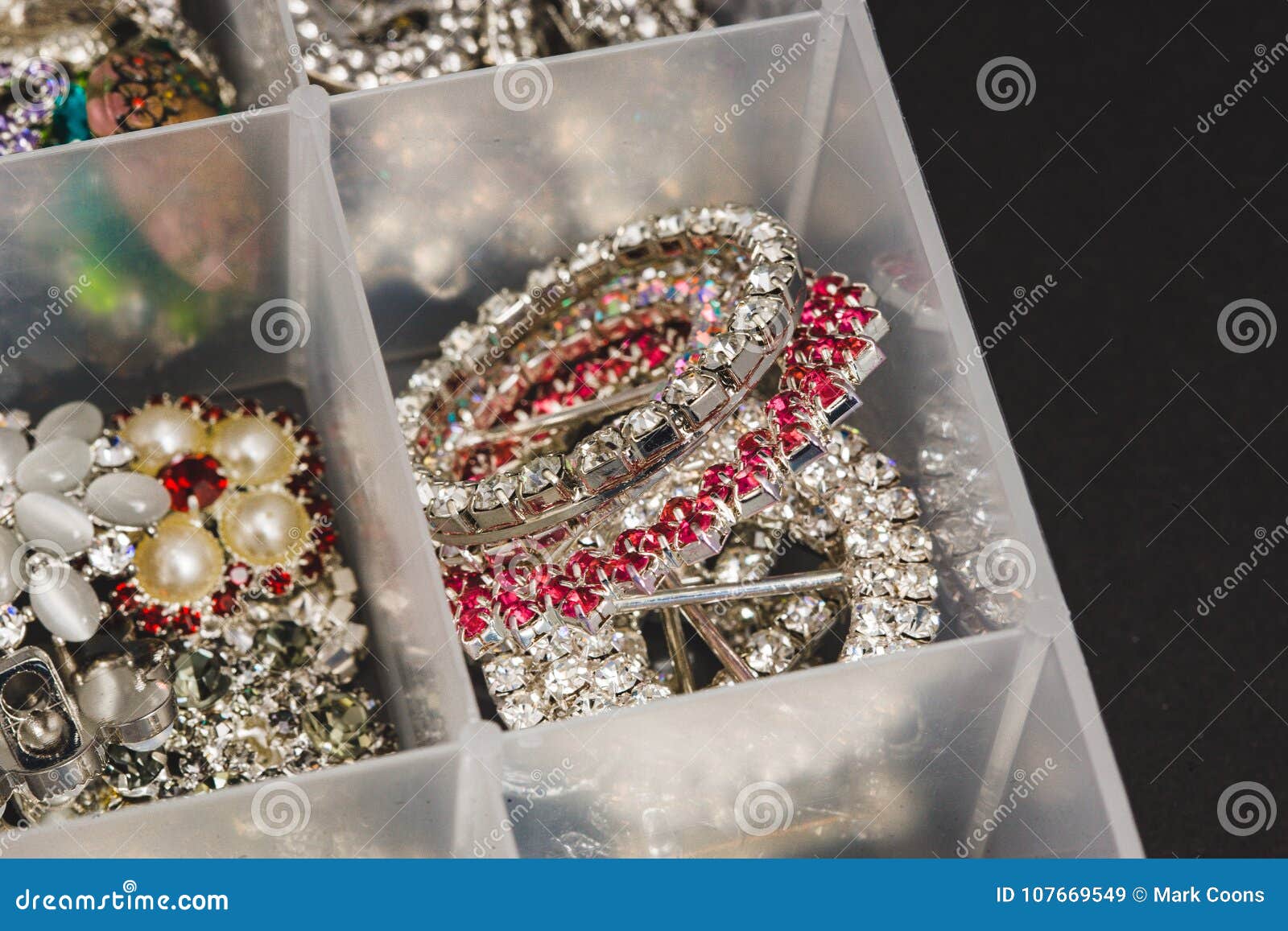 Round Shiny Buttons Used To Create Jewelry Stock Image - Image of pink ...