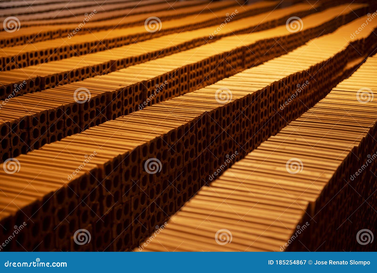 The Bricks Are Stacked On Wooden Pallets And Prepared For Sale. Clay ...