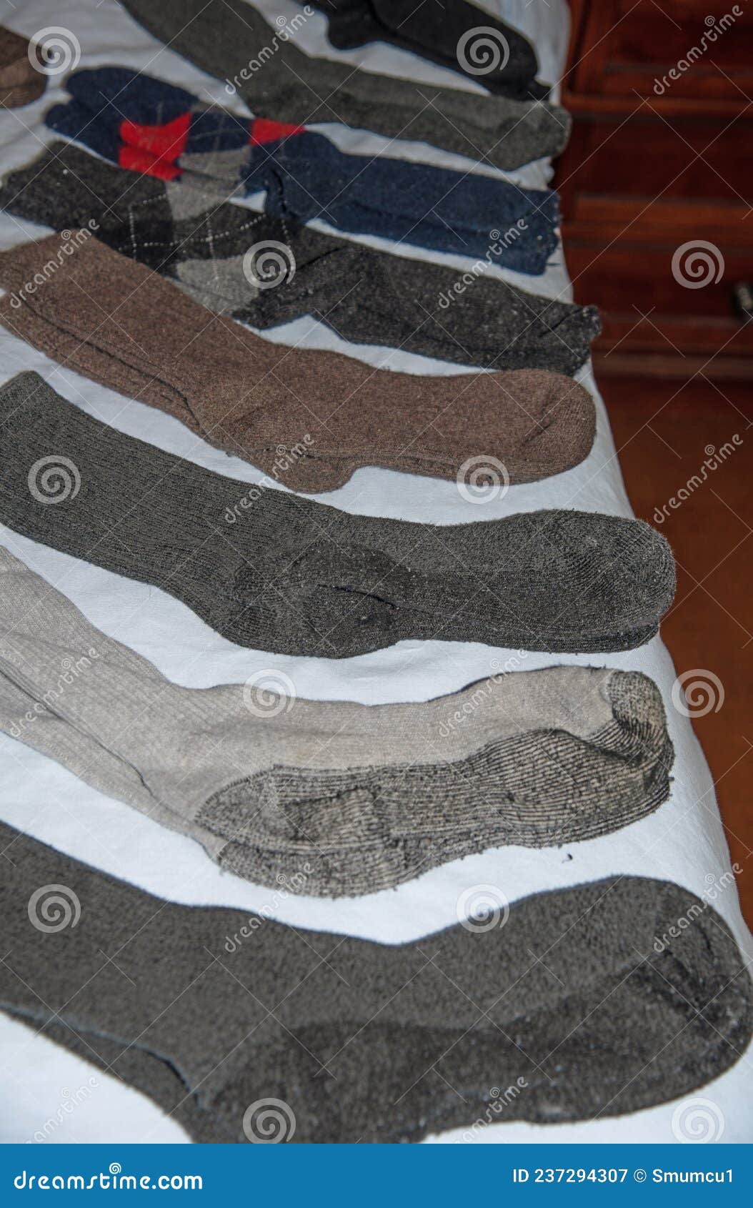 Rows of Socks Waiting To Be Folded Stock Image - Image of wear, white ...