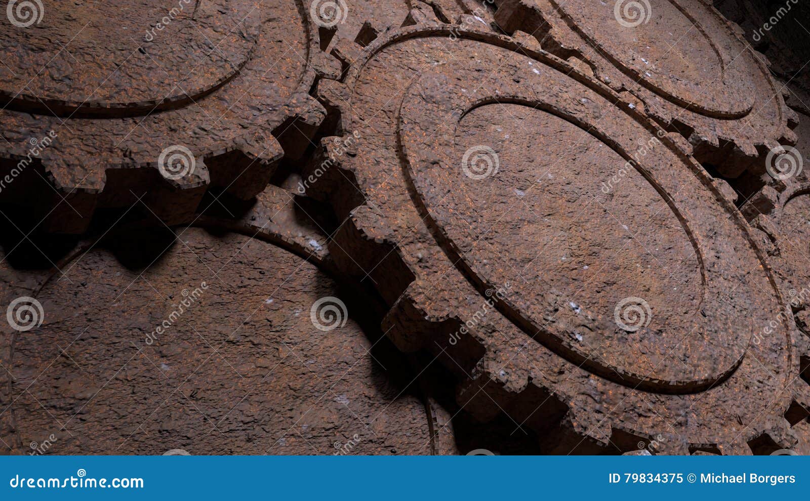 Several Rusty Vintage Gears from an Old Machine Stock Illustration ...