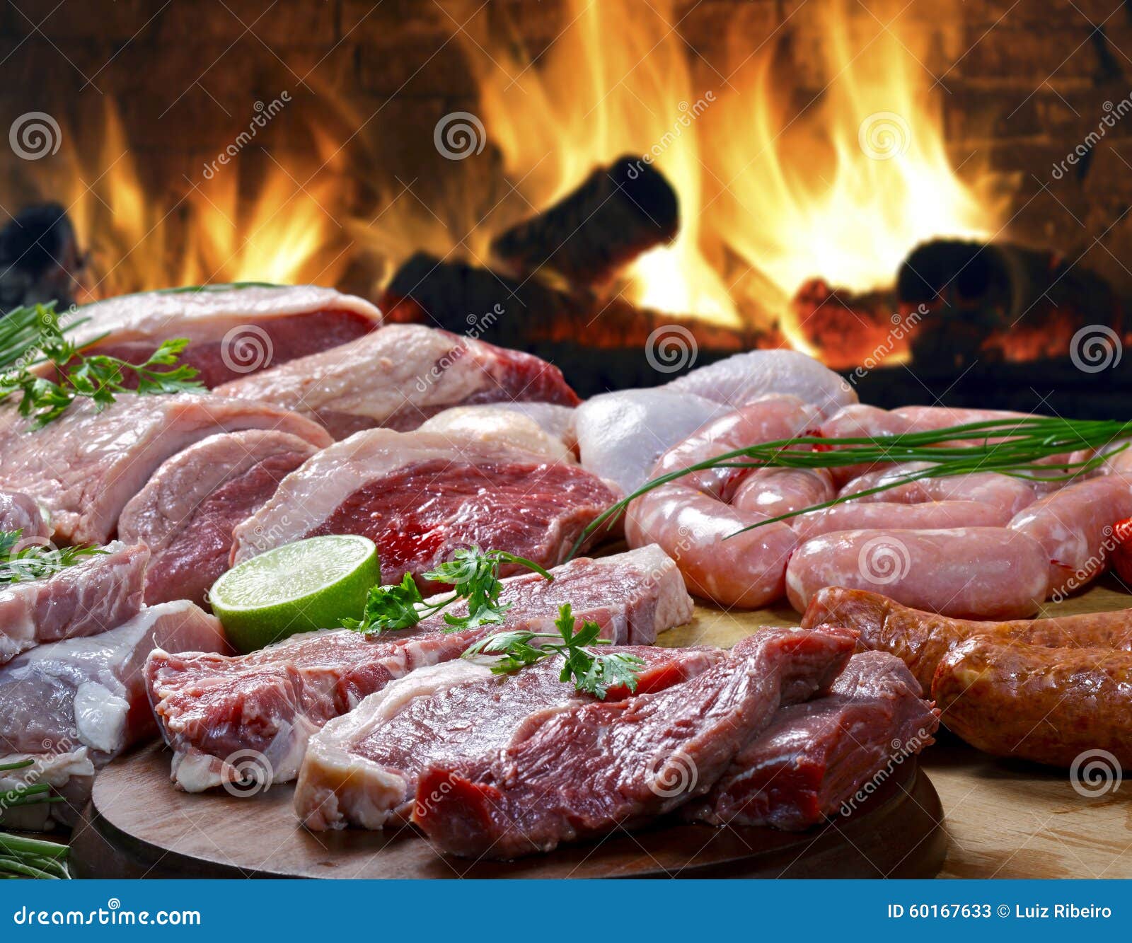 Several Samples of Raw Meat Stock Image - Image of barbecue, cooking ...