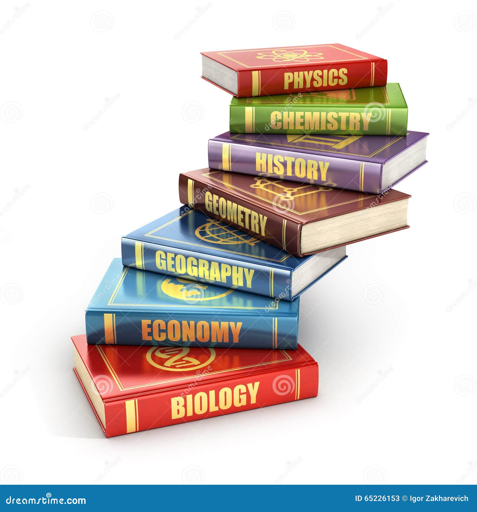 Several School Books Stacked in the Form of Stairs. Stock Illustration ...