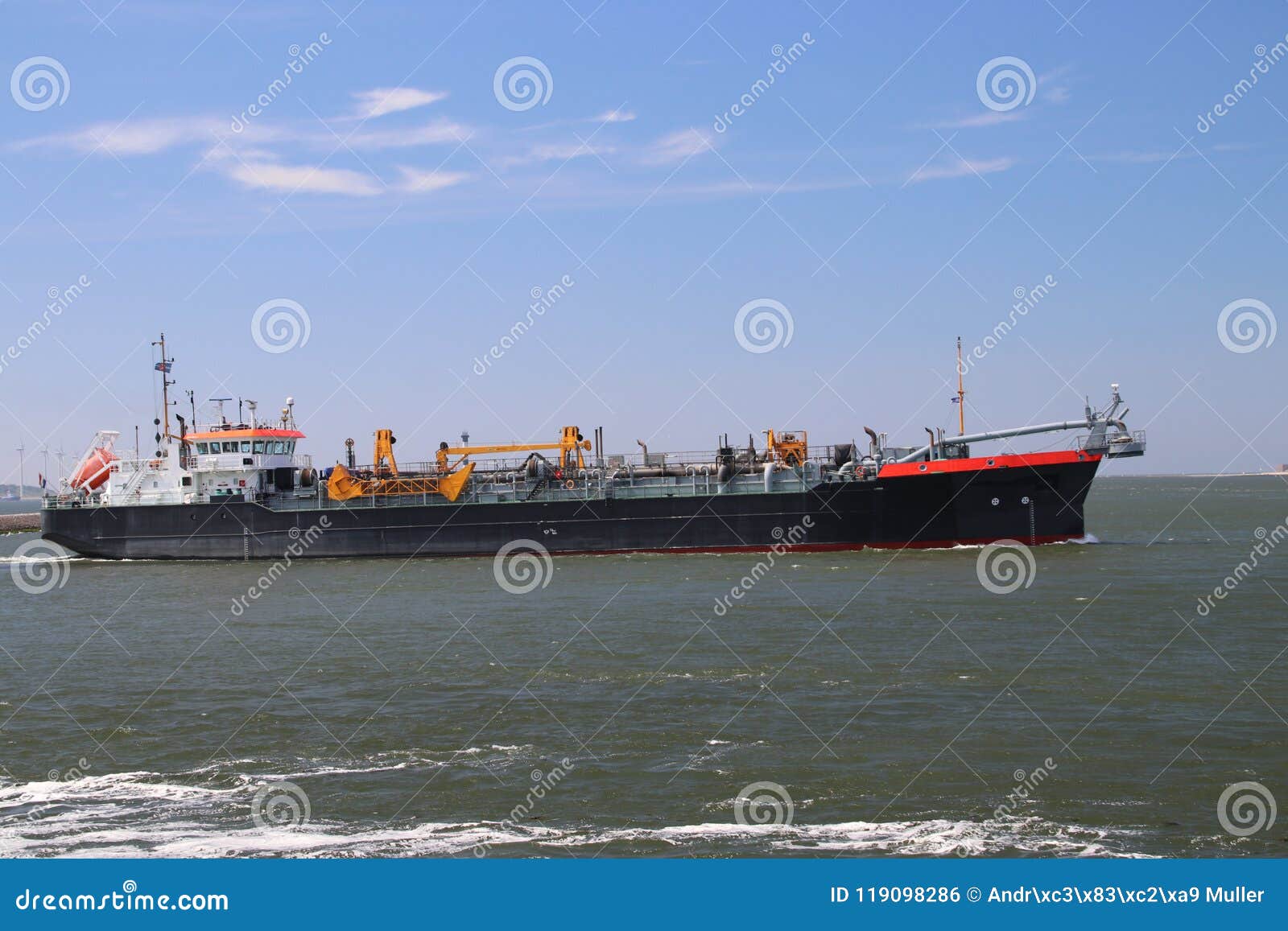 Several Ships Loading and Unloading in the Harbor of Rotterdam, the ...