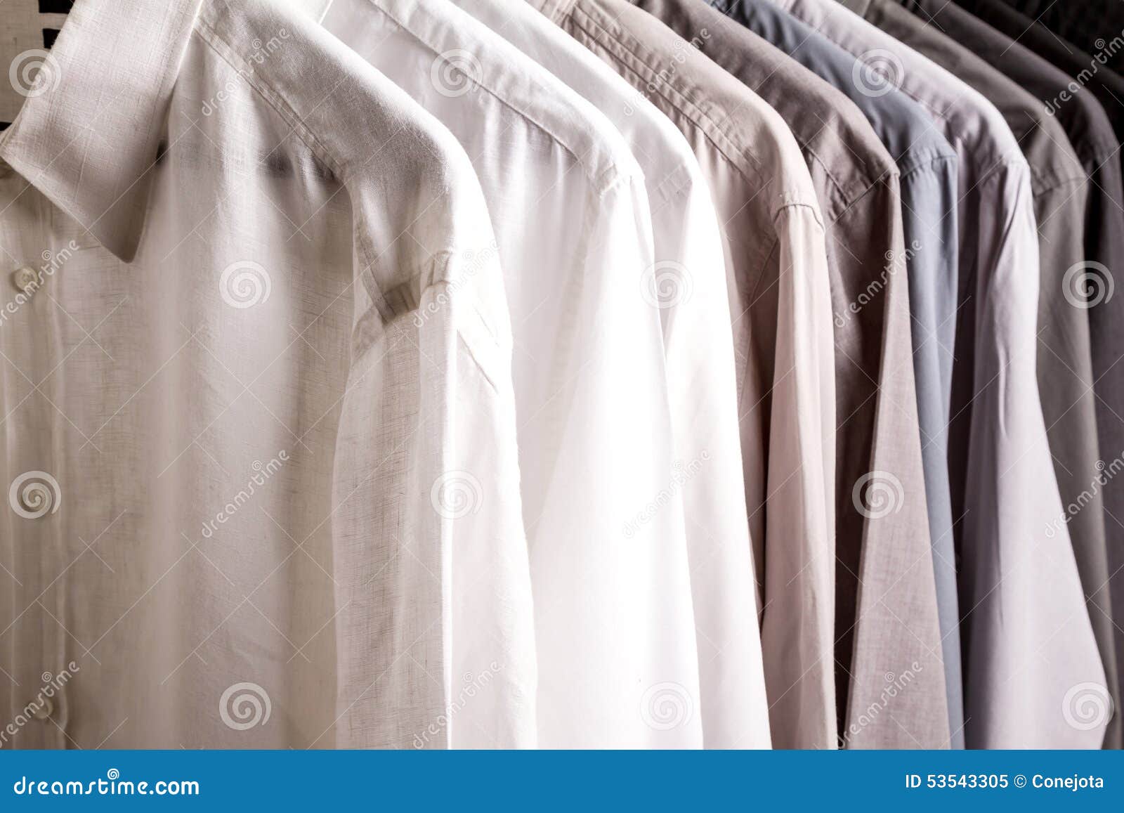 Several Shirts on a Hanger, Background Stock Image - Image of industry ...