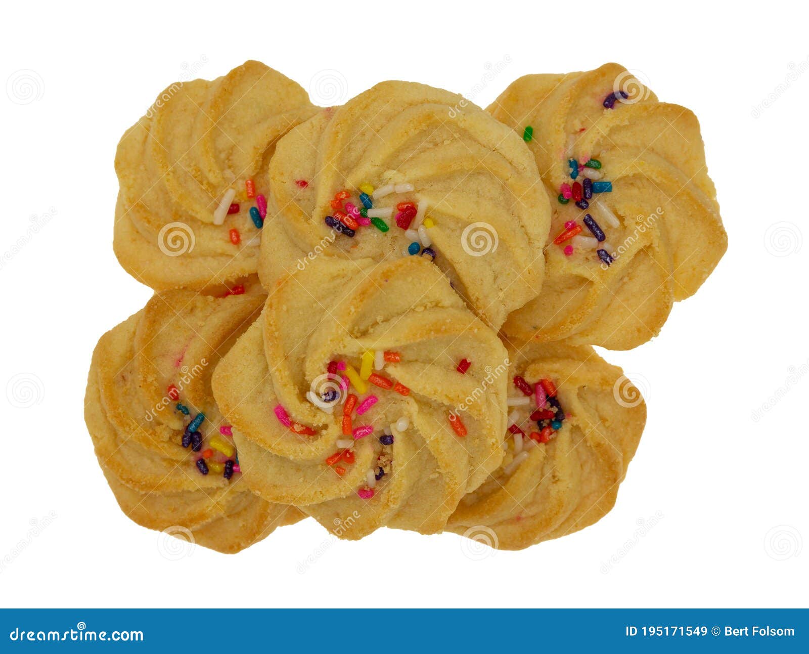 Several Shortbread Cookies on a White Background Top View Stock Image ...