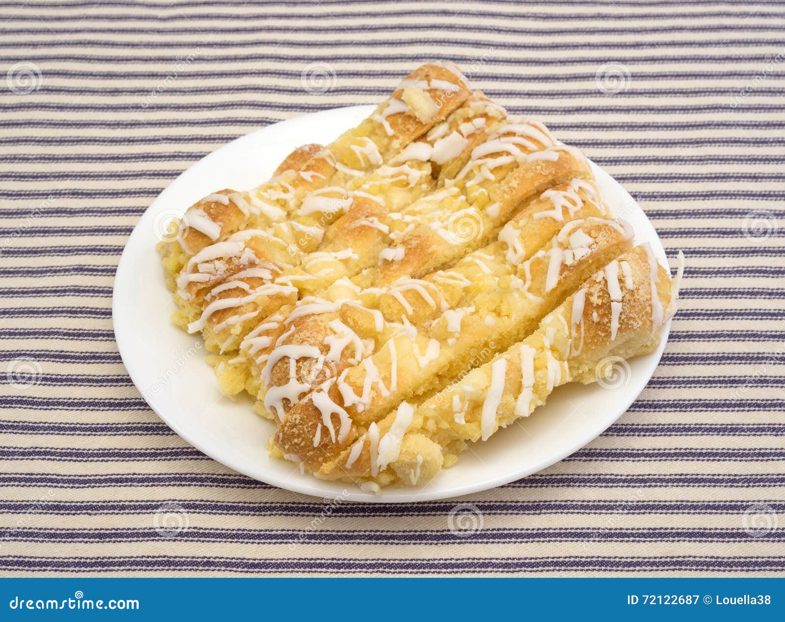 Several Slices of Cheese Danish on a White Plate Stock Image - Image of ...