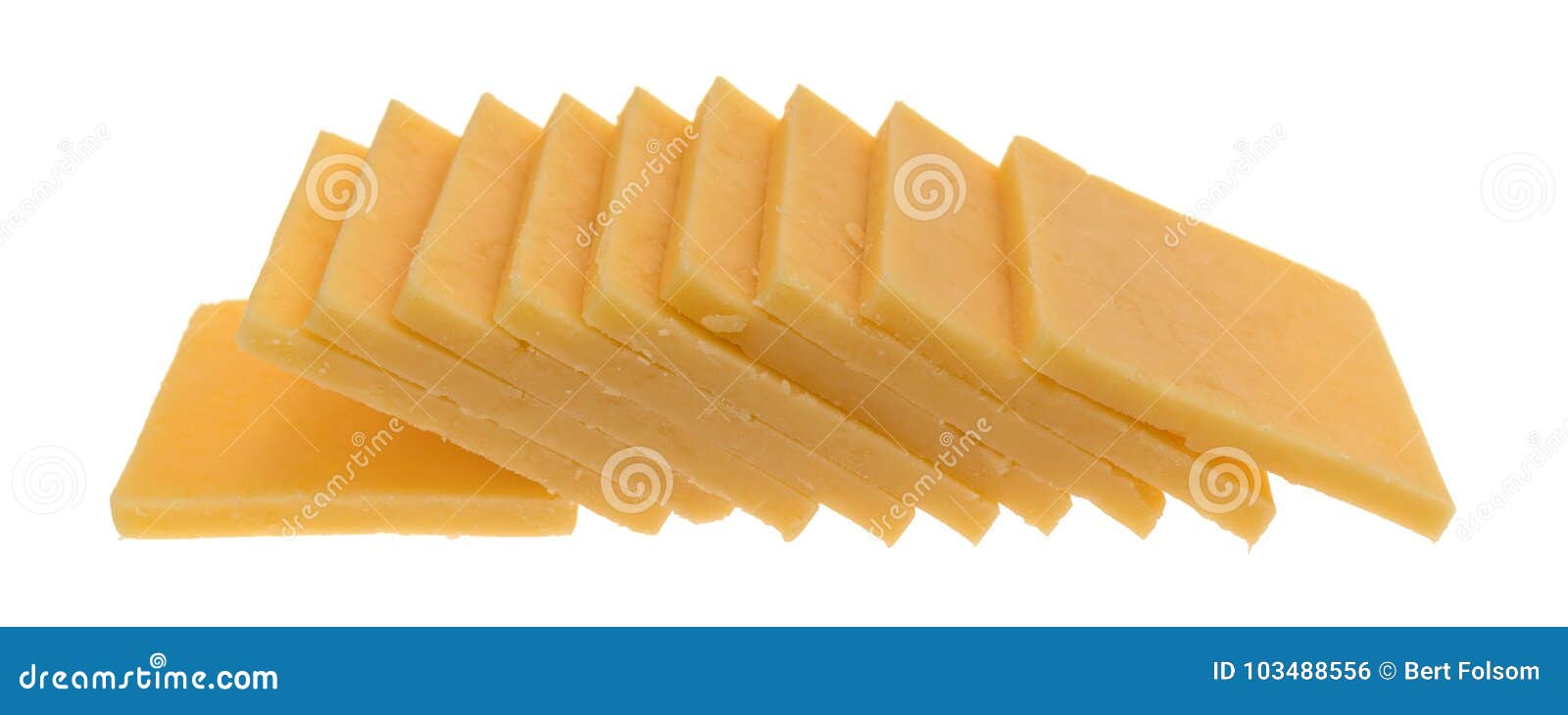 Several Slices of Gouda Cheese on a White Background Stock Photo ...
