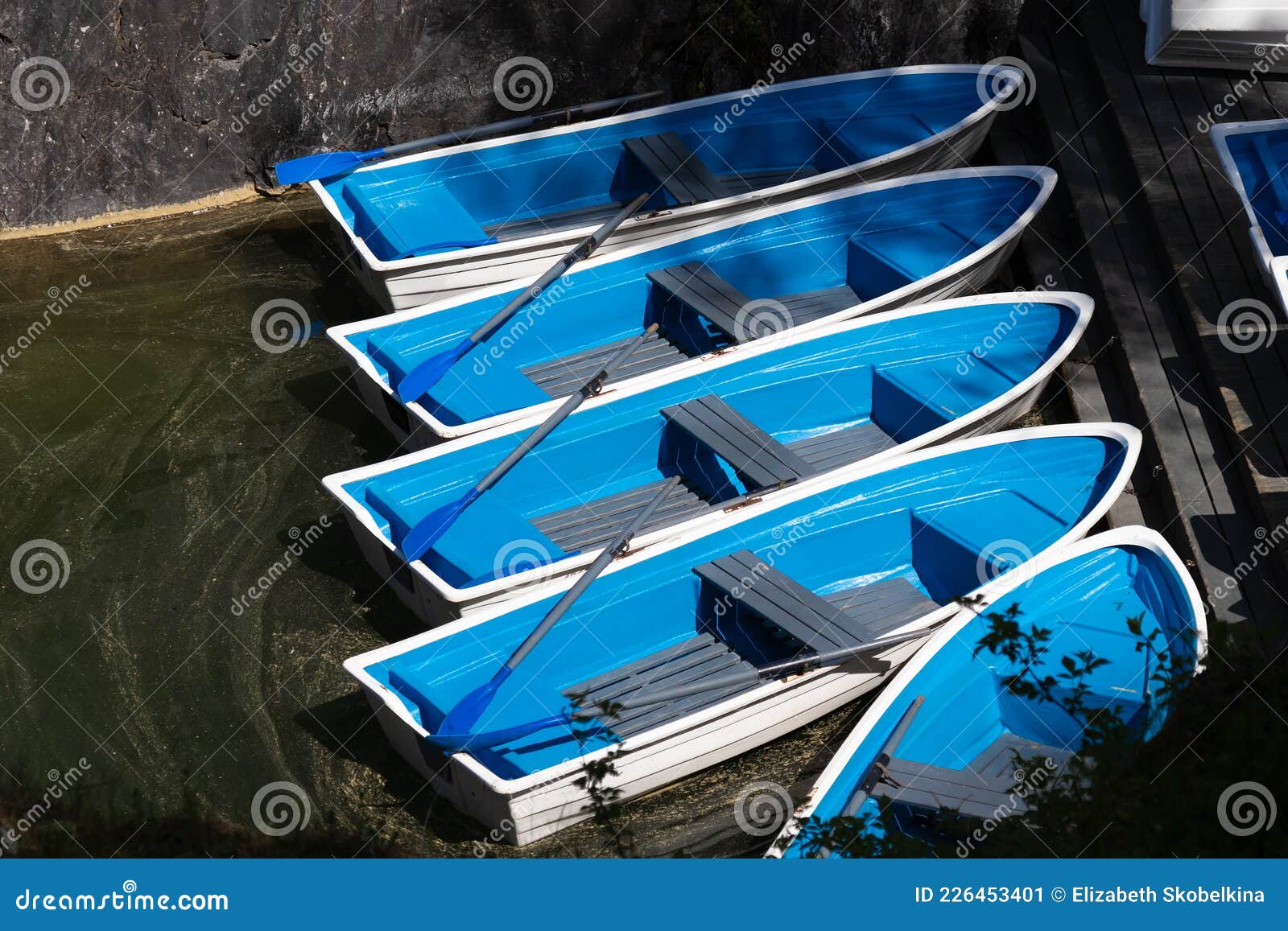 Several Small Plastic Boats with Oars Stock Image - Image of small ...