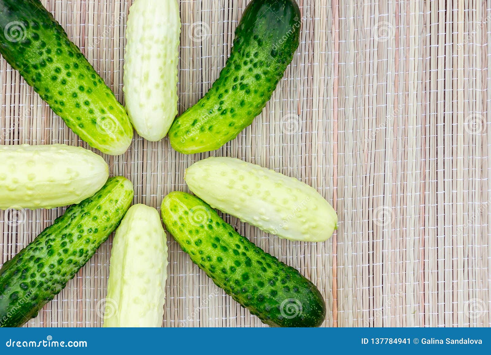 Several Small Star Shaped Cucumbers of Different Varieties on a Wicker ...