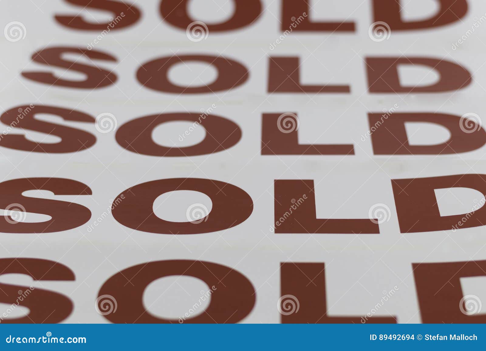 Several Sold Signs stock photo. Image of symbol, success - 89492694
