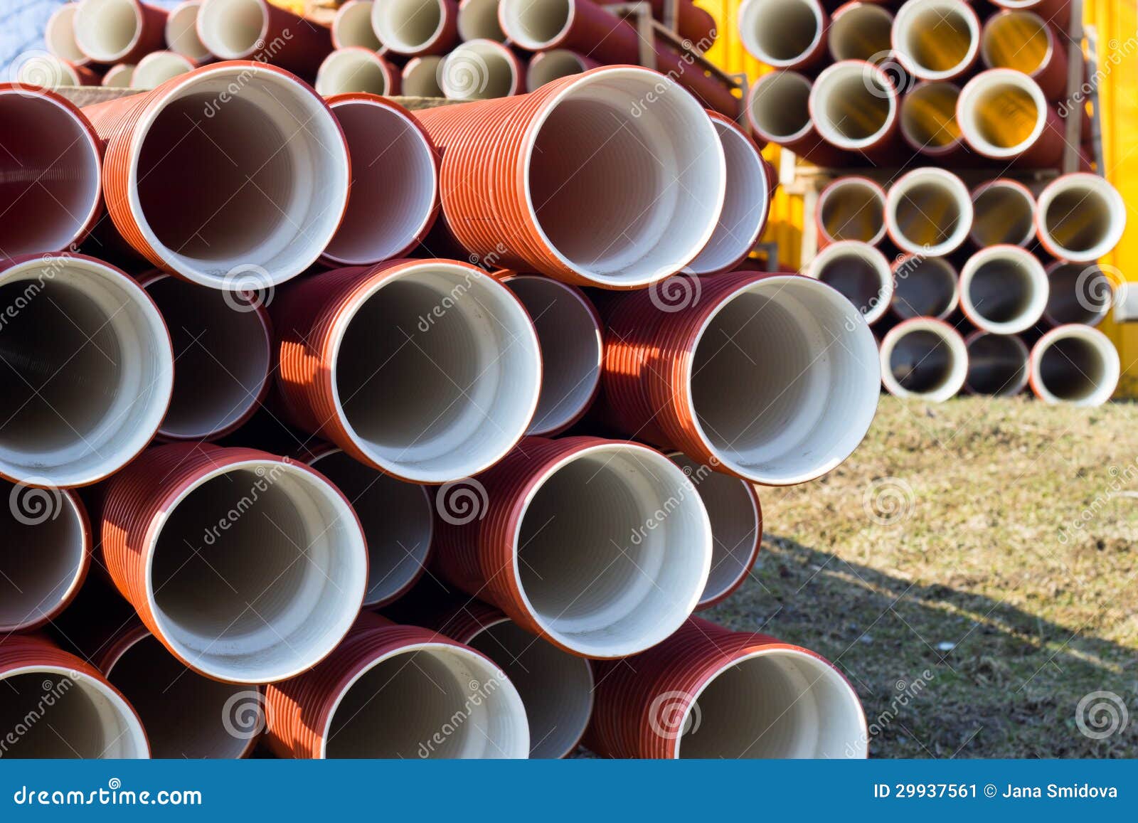 Stack of sewer pipes stock image. Image of conduit, sanitary - 29937561