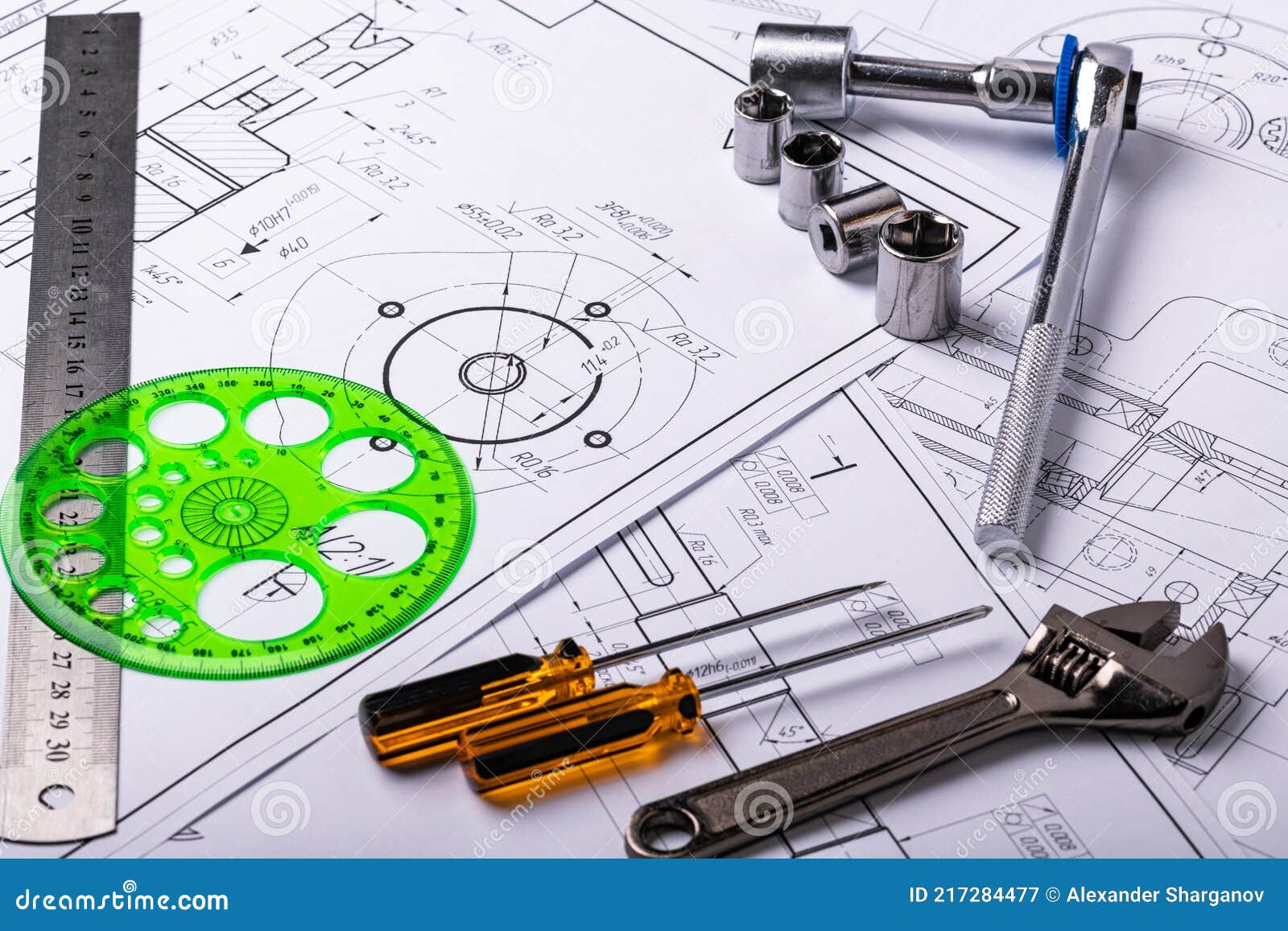 Technical Engineering Drawings, Which Show Mechanical Parts Engineering ...