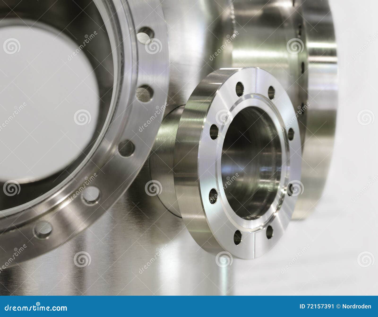 Several Thick Metal Flange Mounted on the Steel Casing. Stock Image ...