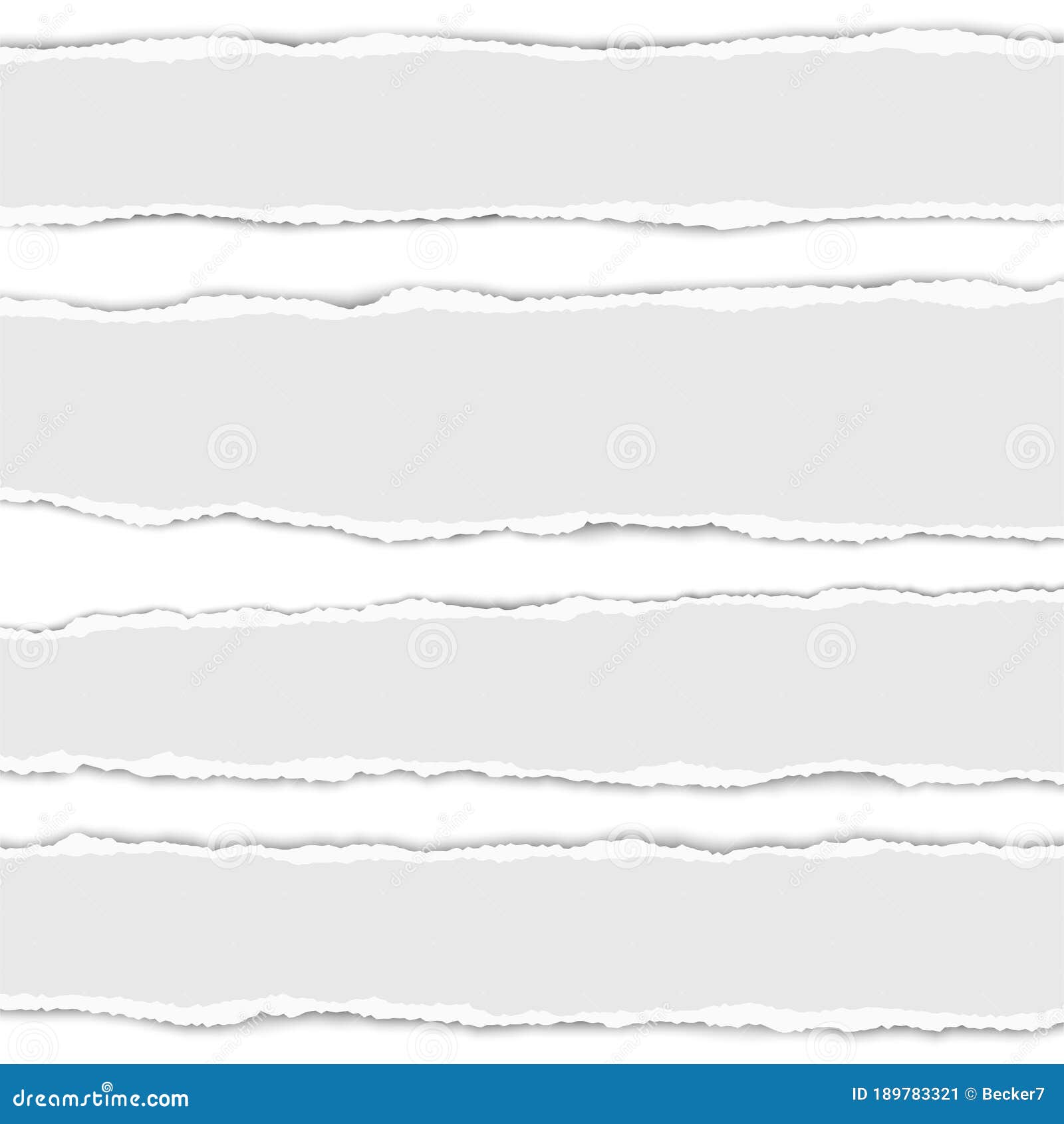 Several Torn Paper Stripes with Shadow Placed on White Background ...