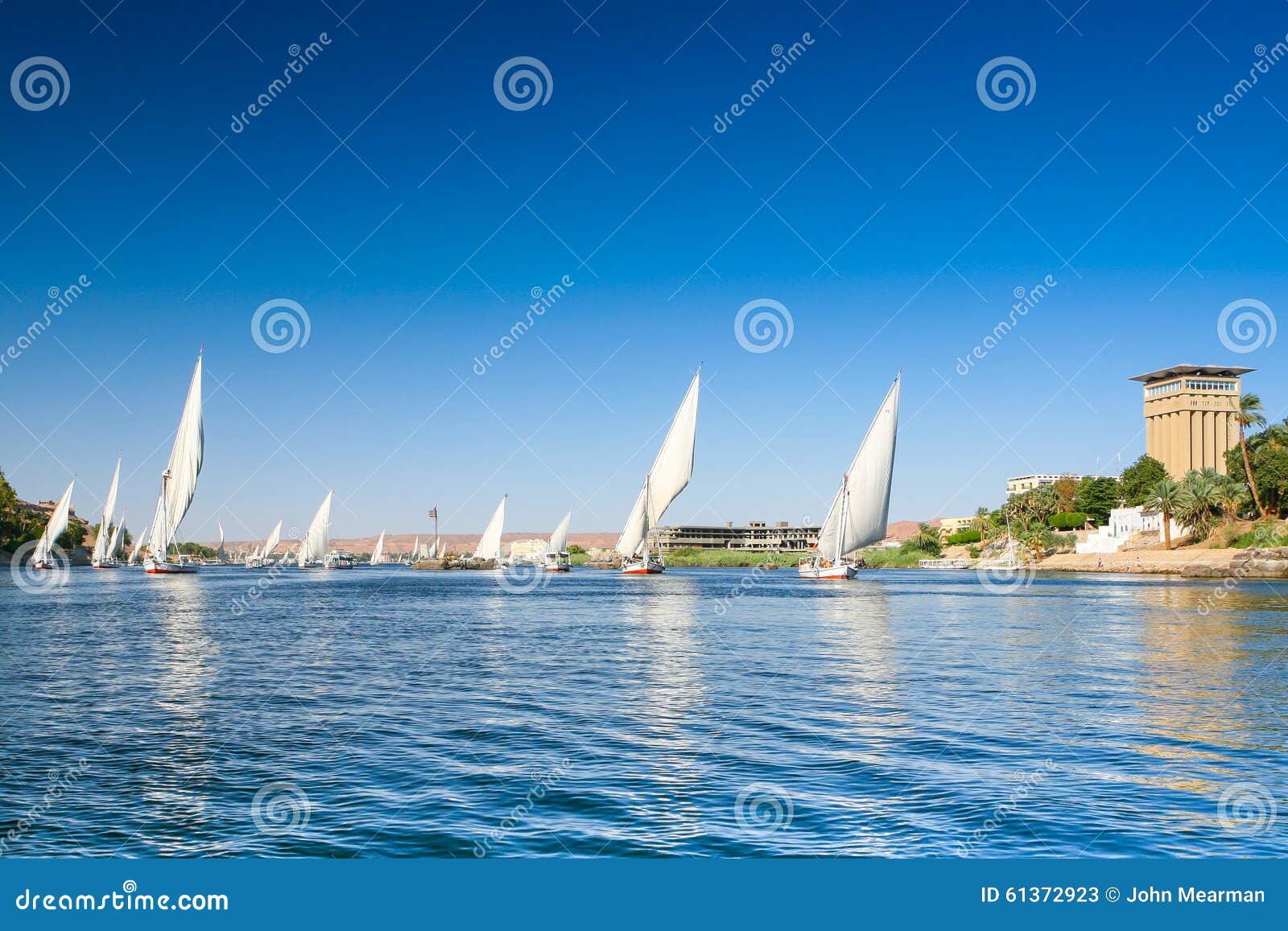 Several Traditional Nile Feluccas Stock Image - Image of adventure ...