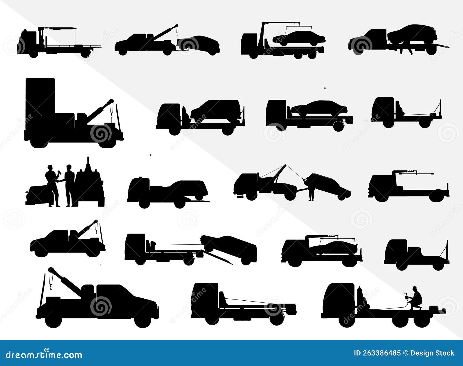 Several Truck Silhouettes Silhouettes Stock Illustration - Illustration ...