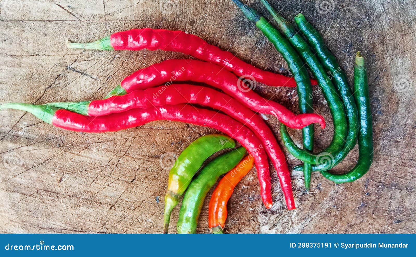 Several Types of Chilies Differ in Shape, Size and Color Stock Image ...