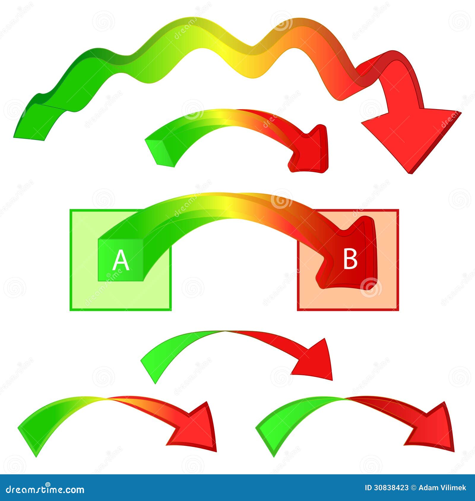 Several Types of Downward Arrows Stock Illustration - Illustration of ...