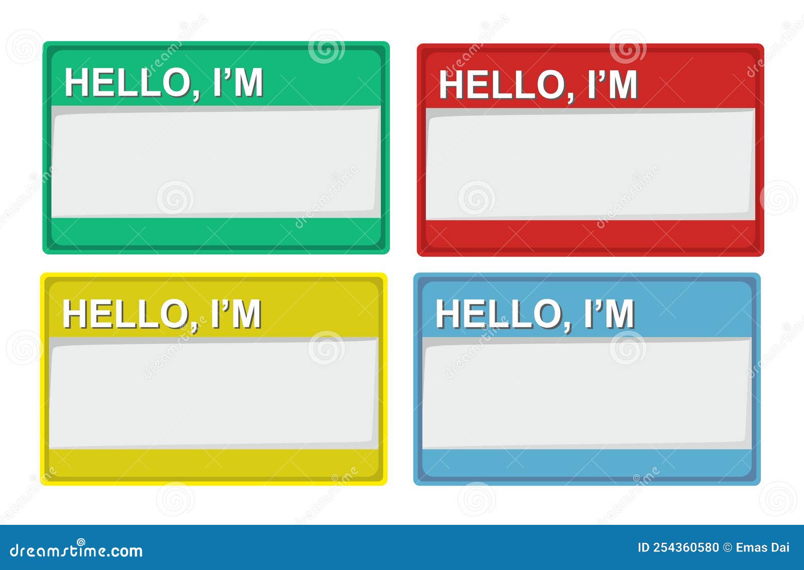 Several Types of Name Tag Designs of the Highest Quality Stock Vector ...