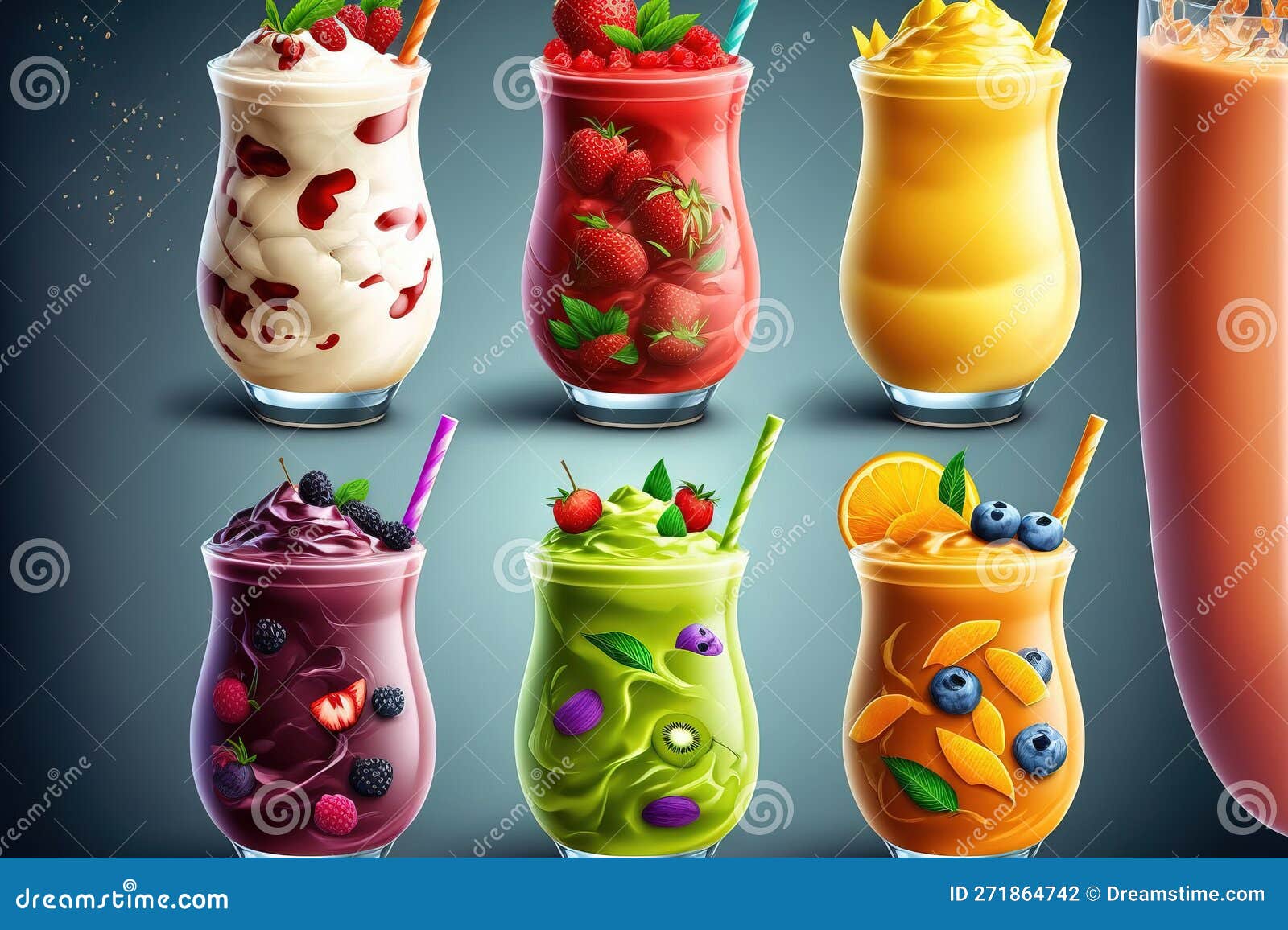 Several types of smoothies stock illustration. Illustration of fresh ...