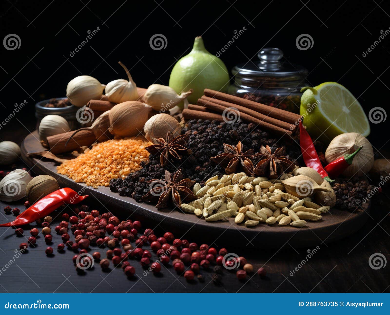 Several Types of Spices on the Table. Stock Illustration - Illustration ...