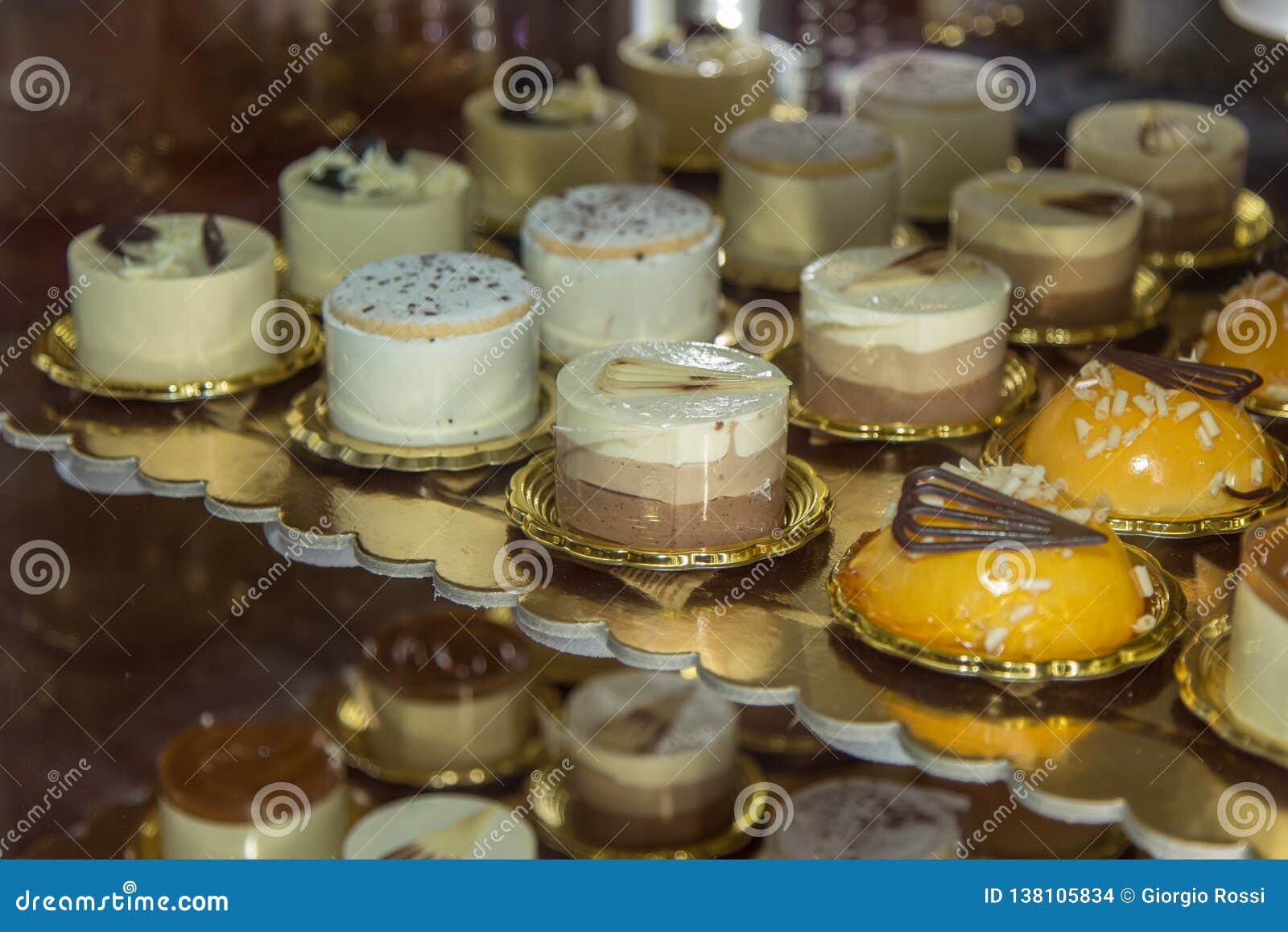 Several Types of Sweet Mousse and Delicious Puddings Stock Photo ...