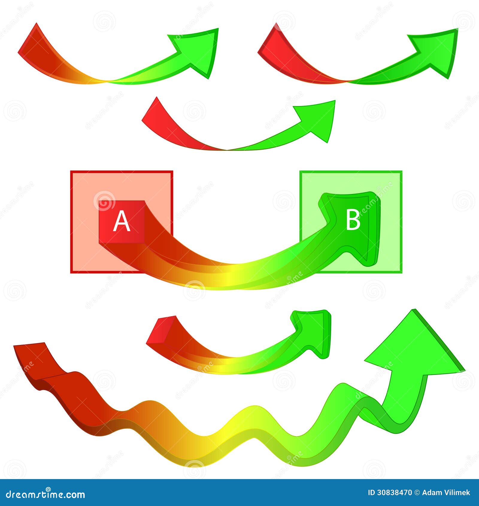 Several Types of Upward Arrows Stock Illustration - Illustration of ...