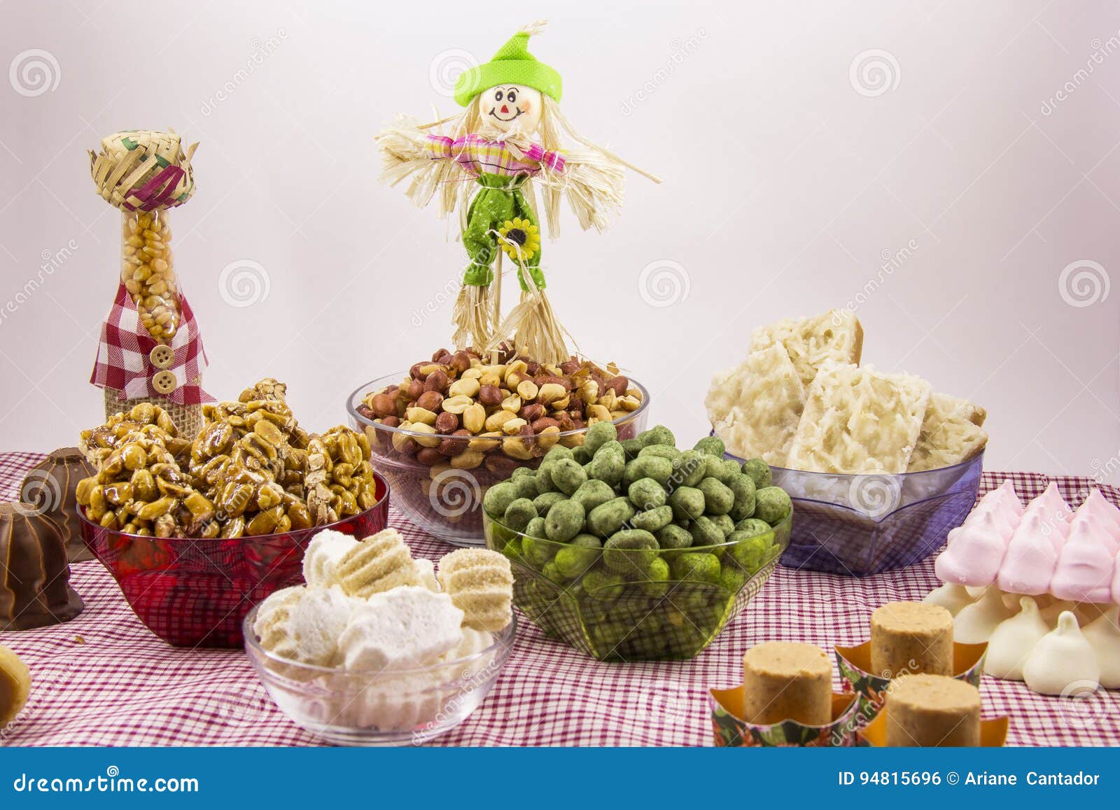 Several Typical Brazilian Sweets from Junina. Peanut, Coconut Ca Stock ...