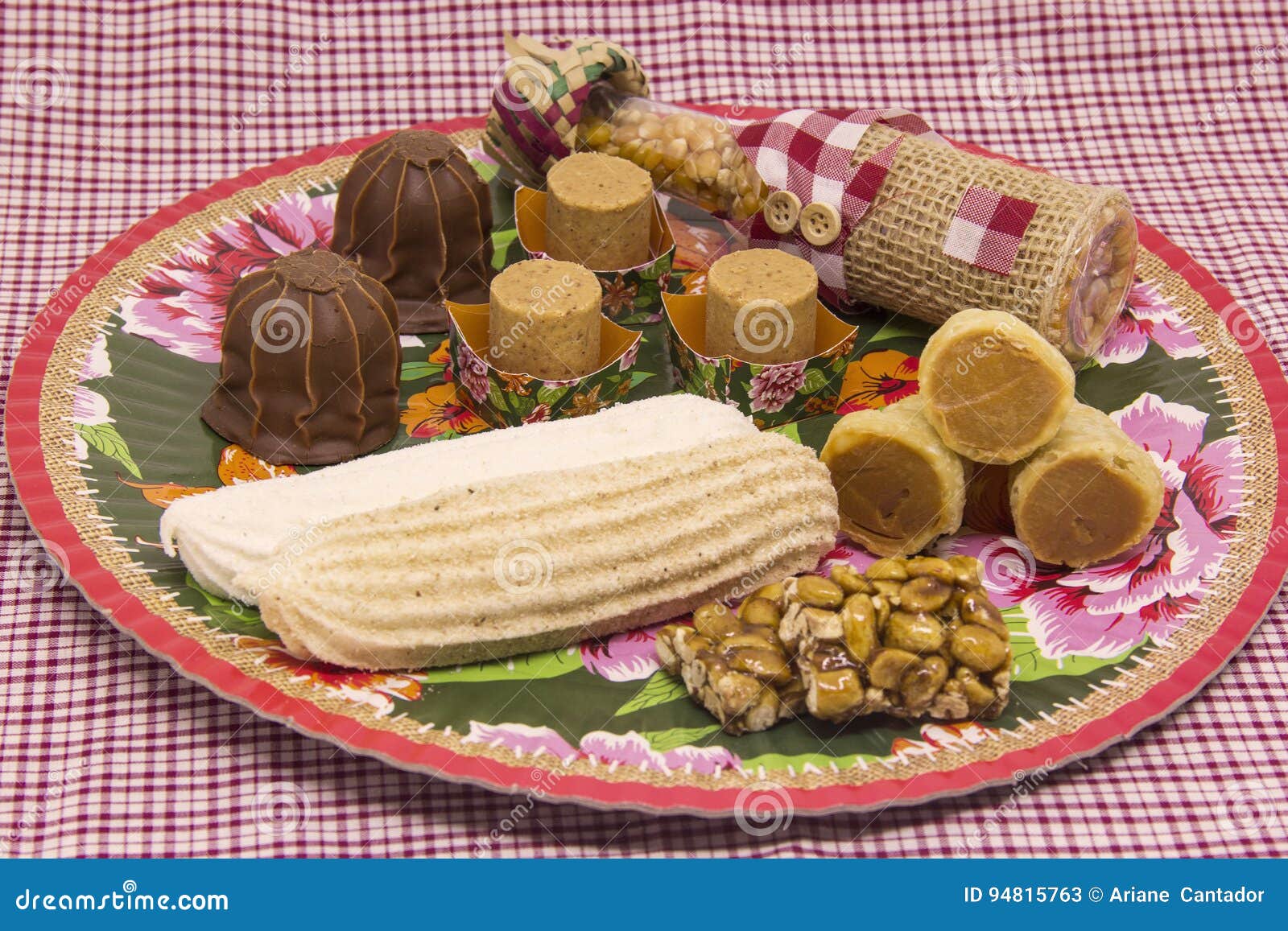Several Typical Brazilian Sweets from Junina. Peanut, Coconut Ca Stock ...