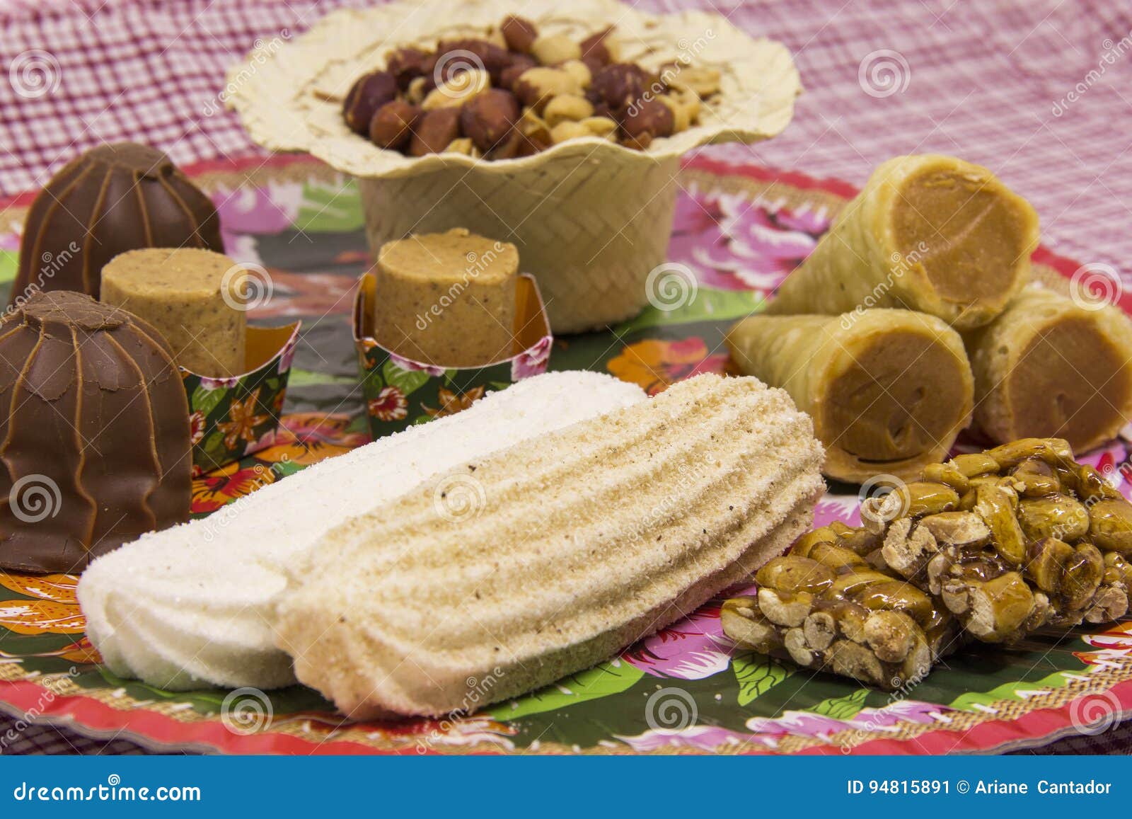 Several Typical Brazilian Sweets from Junina. Peanut, Coconut Ca Stock ...