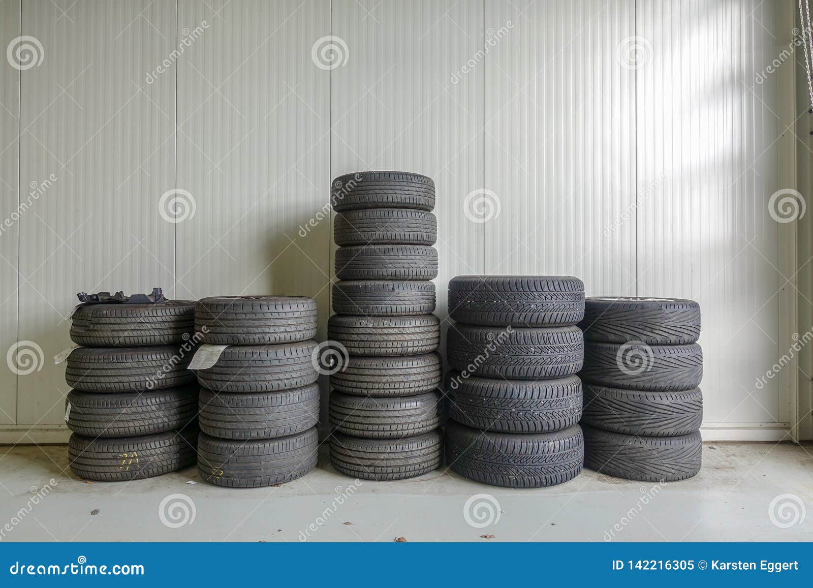 Several Tyre Stacks in a Garage Stock Image - Image of quality, detail ...
