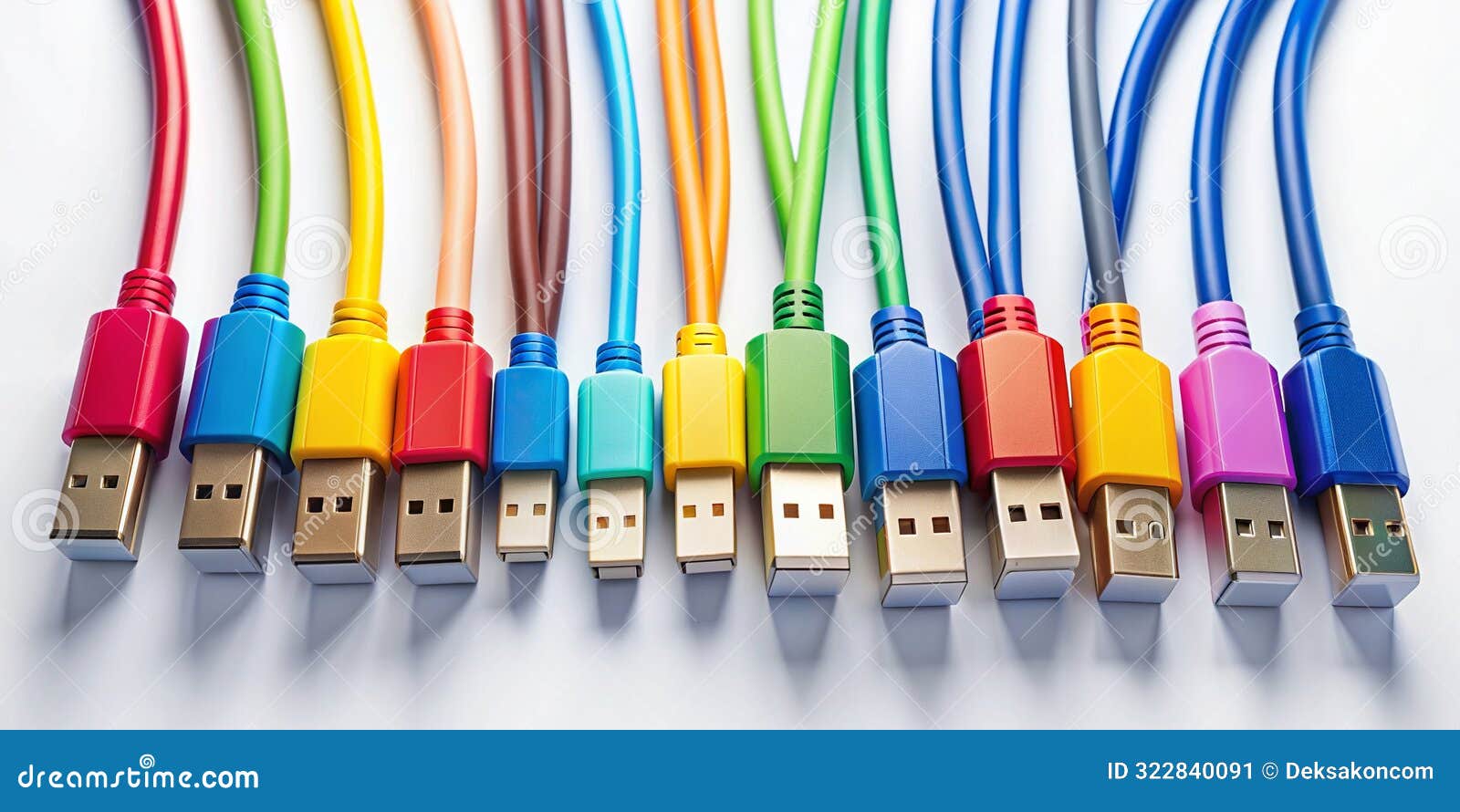 Several USB Cables of Different Types and Colours Creative AI Stock ...