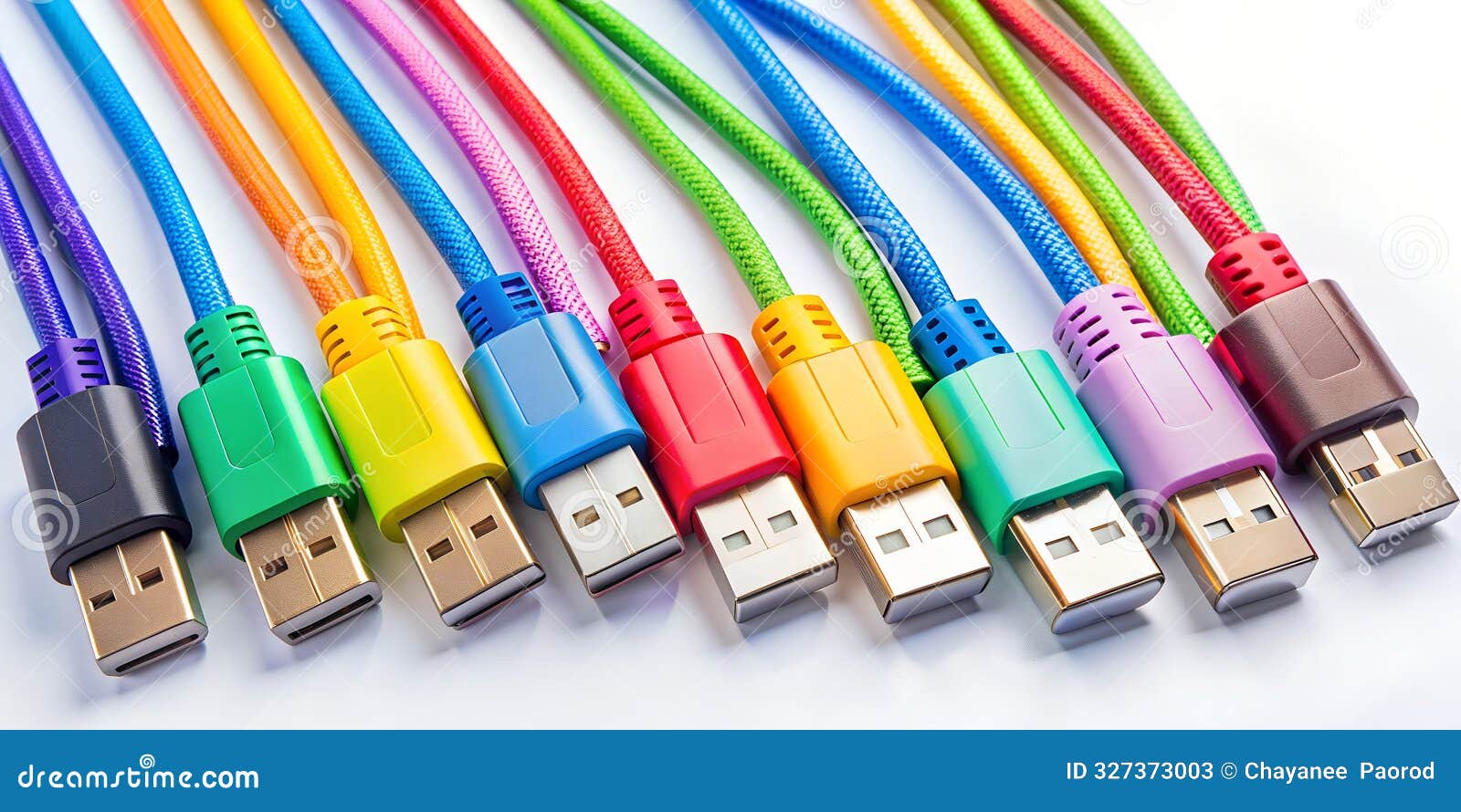 Several USB Cables of Different Types and Colours Generative AI Stock ...