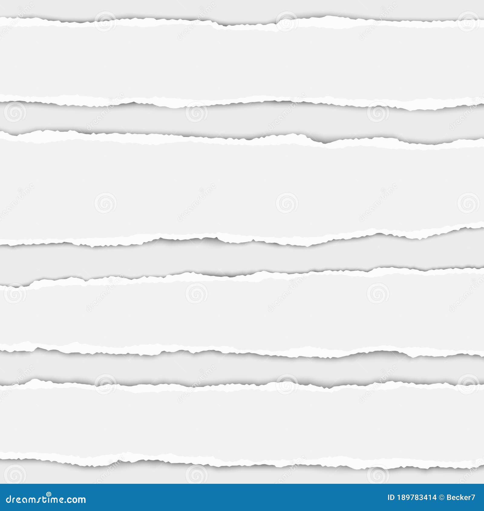 Several Vector Torn White Paper Stripes with Shadow Placed on White ...