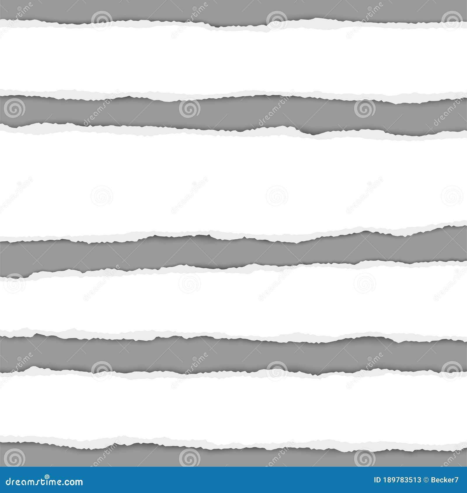 Several Vector Torn White Paper Stripes with Shadow Placed on Gray ...