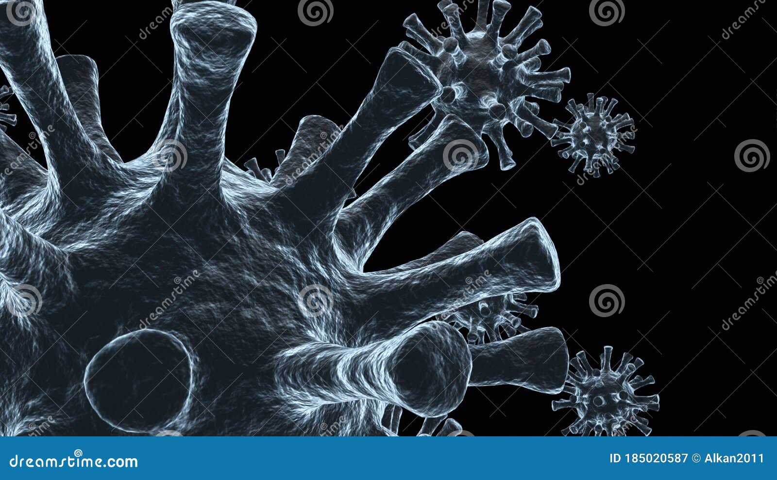 Several Viruses on a Black Background Stock Illustration - Illustration ...