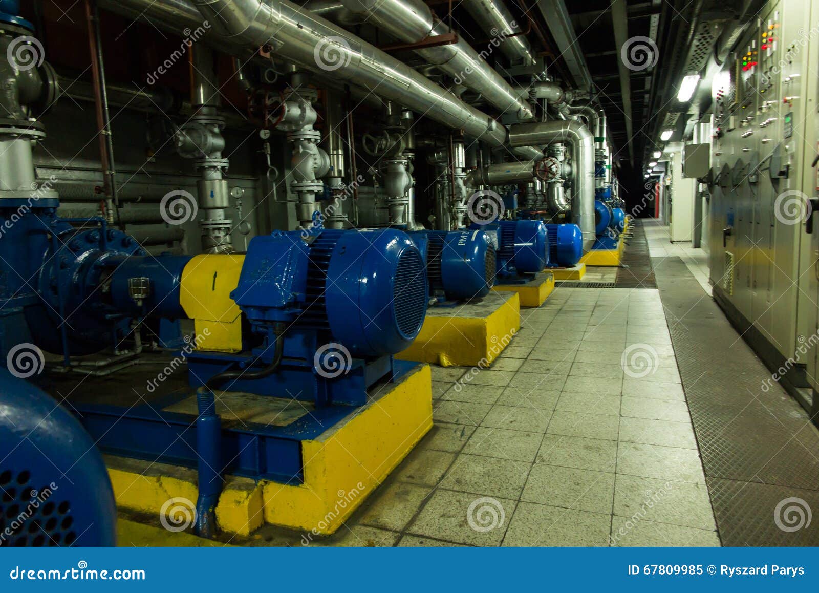 Several Water Pumps with Large Motors Stock Image - Image of industrial ...