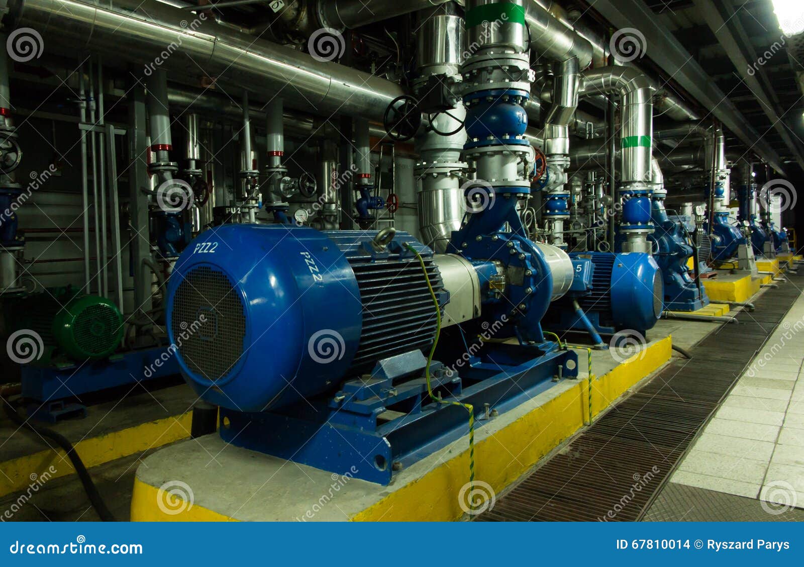 Several Water Pumps with Large Motors Stock Photo - Image of breaker ...