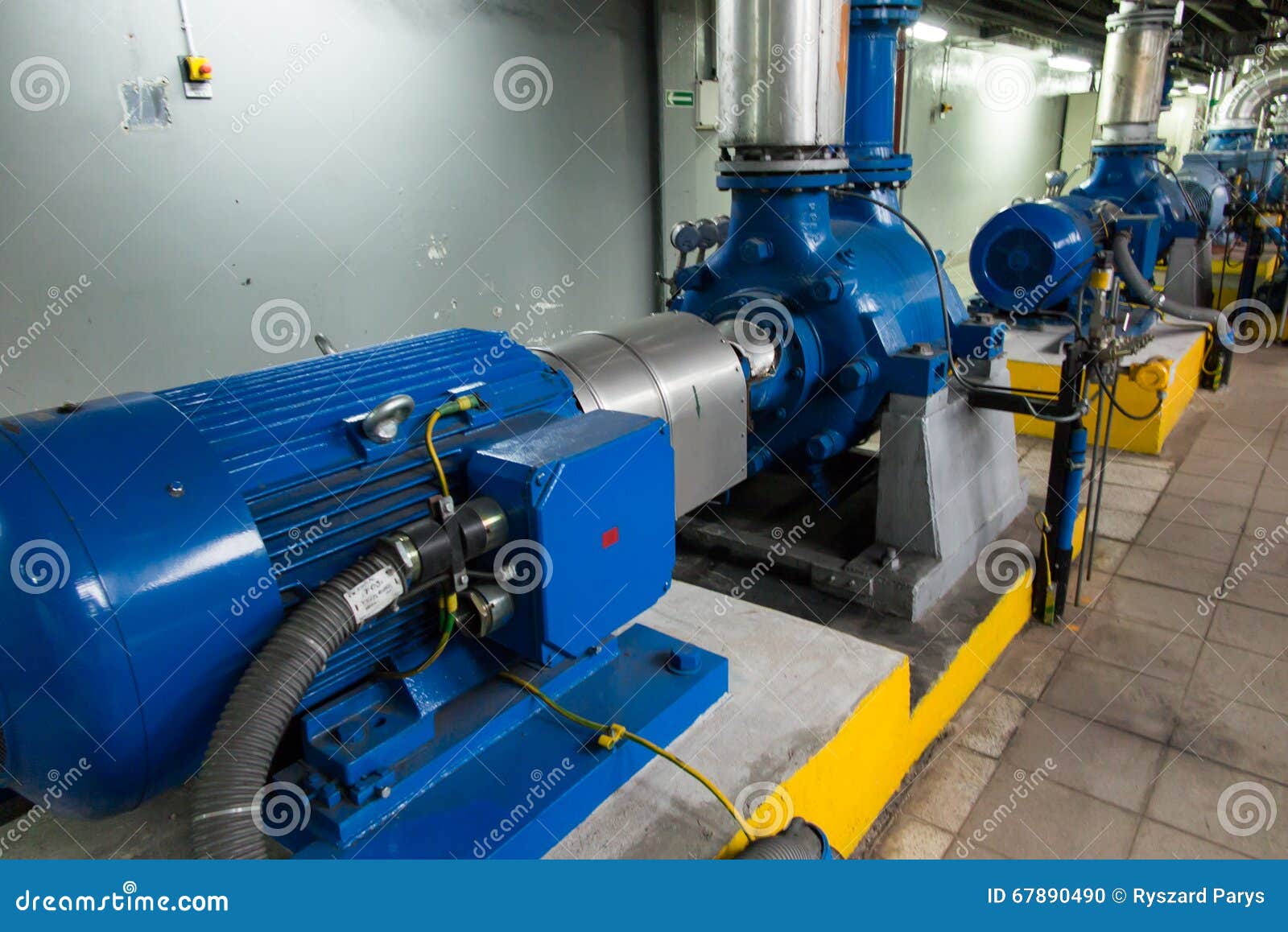 Several Water Pumps with Large Motors Stock Photo - Image of isolation ...