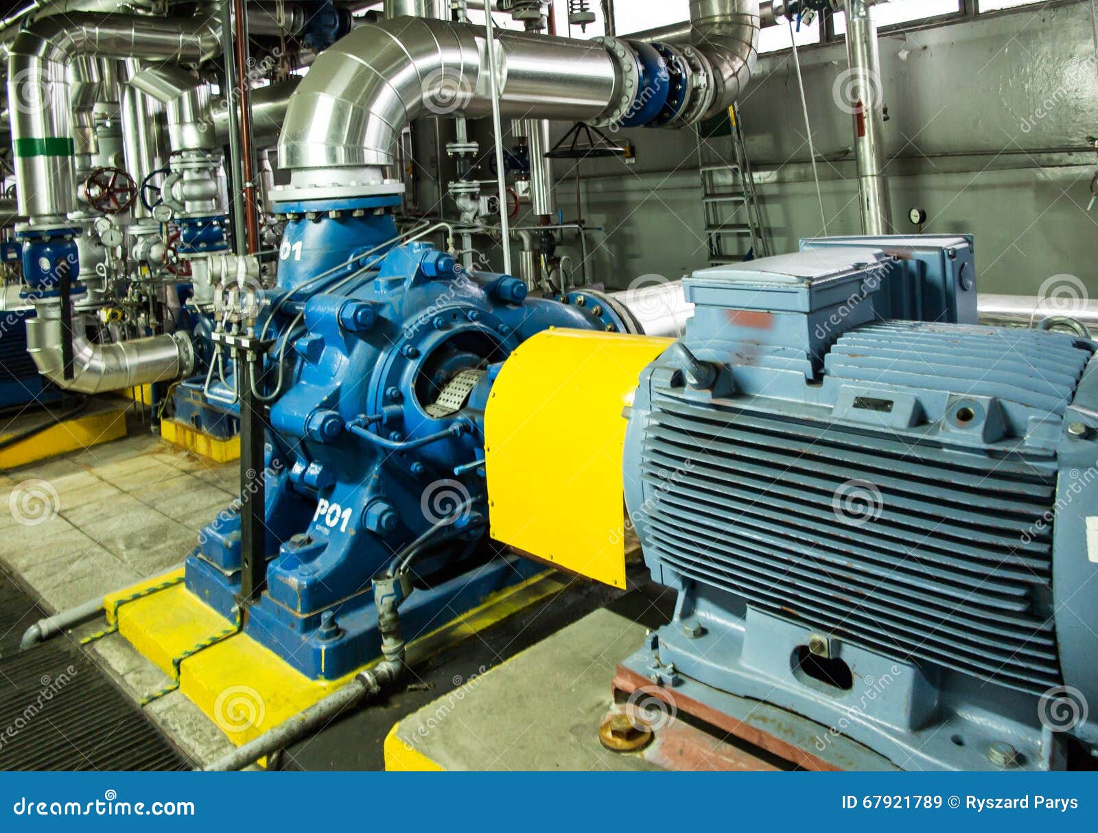 Several Water Pumps with Large Motors Stock Image - Image of machinery ...