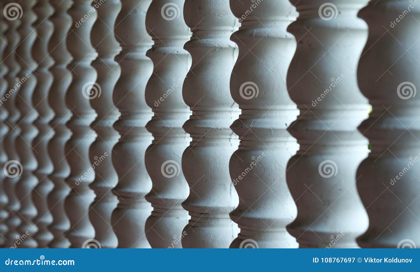 Several White Curved Columns in One Row. Stock Image - Image of contour ...