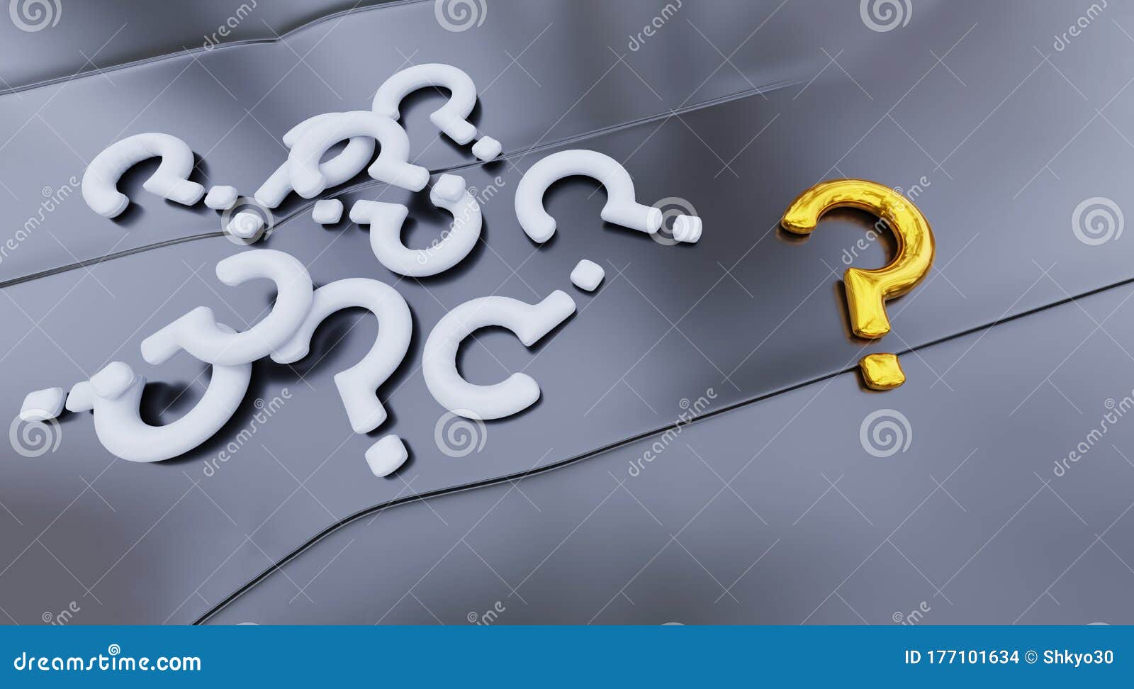 Several White Question Mark And One Big Gold Question Mark Put On A ...