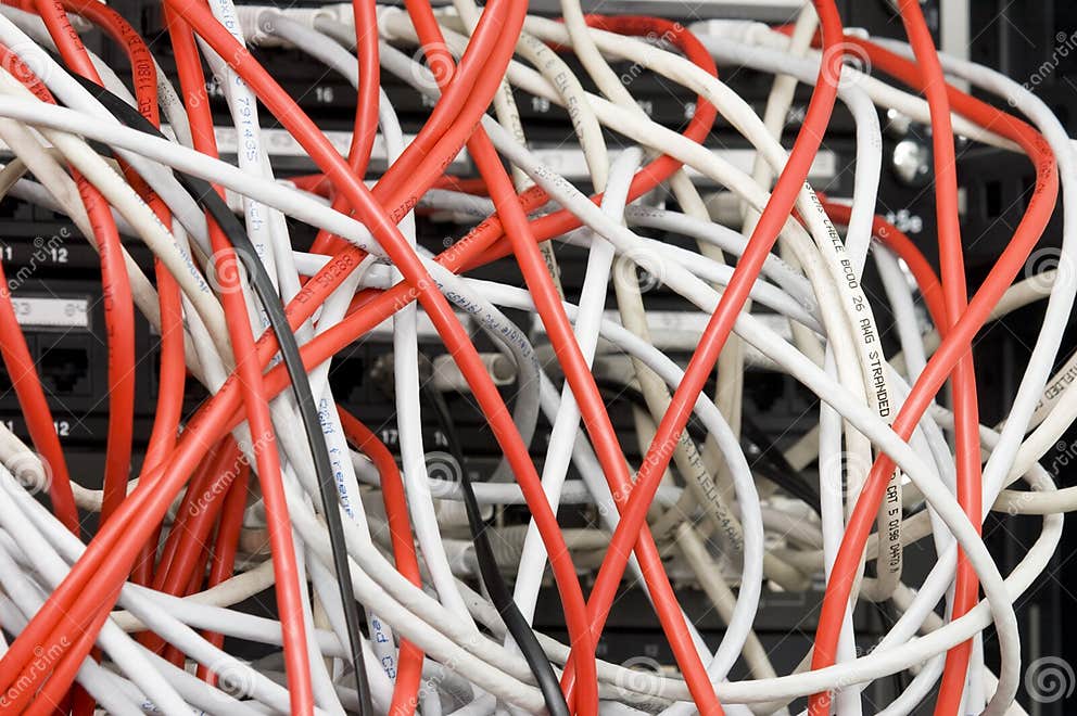 Several White and Red Computer Data Cables Stock Image - Image of ...