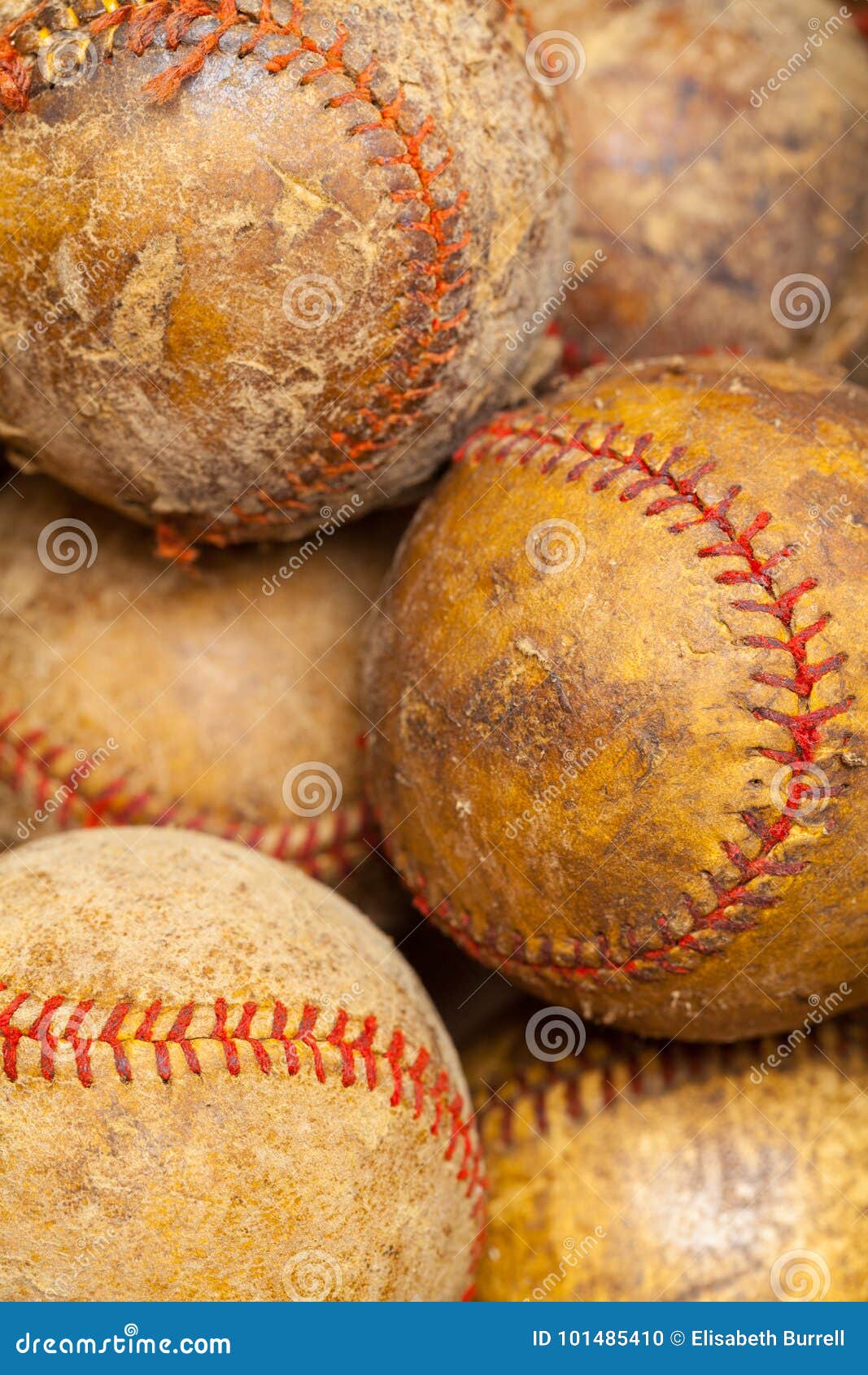 Old Baseballs stock photo. Image of leather, white, pile - 101485410