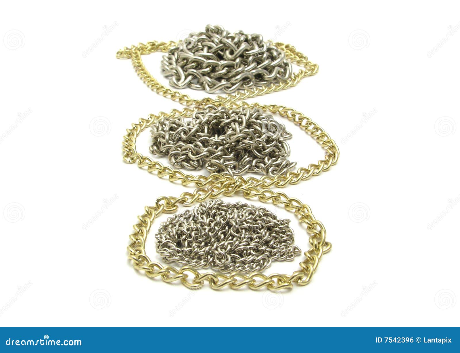 Severals chains of metal stock photo. Image of isolated - 7542396